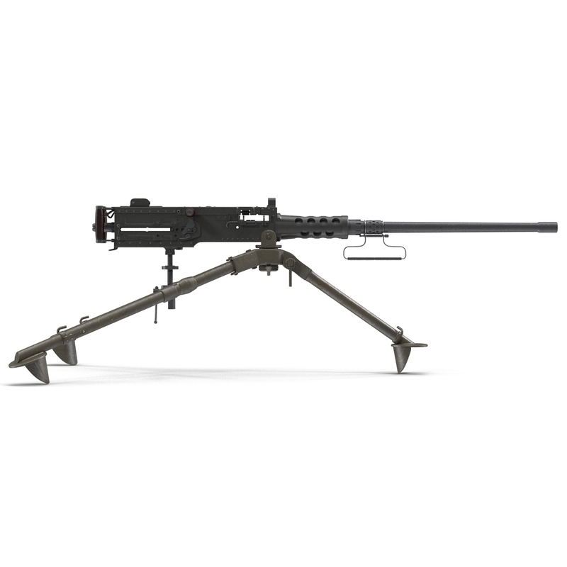 Karabin maszynowy Browning M2 na statywie M3 Model 3D - TurboSquid 936471