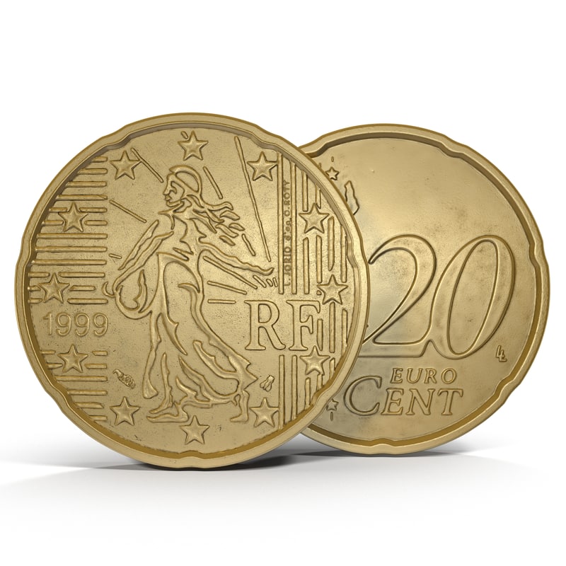 3ds max french euro coin 20