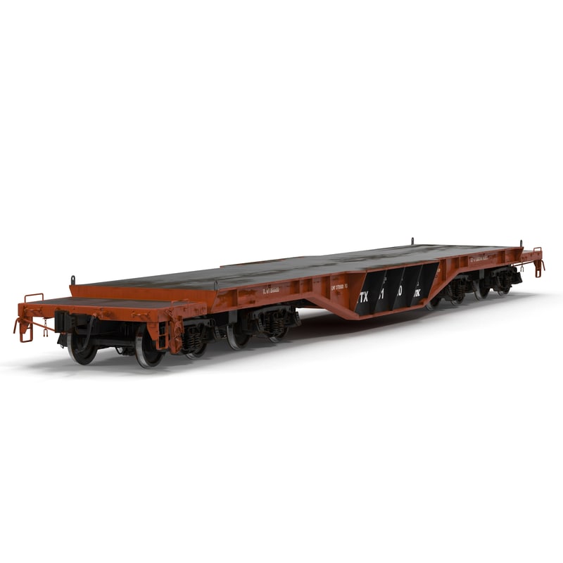 3d model heavy duty flat car