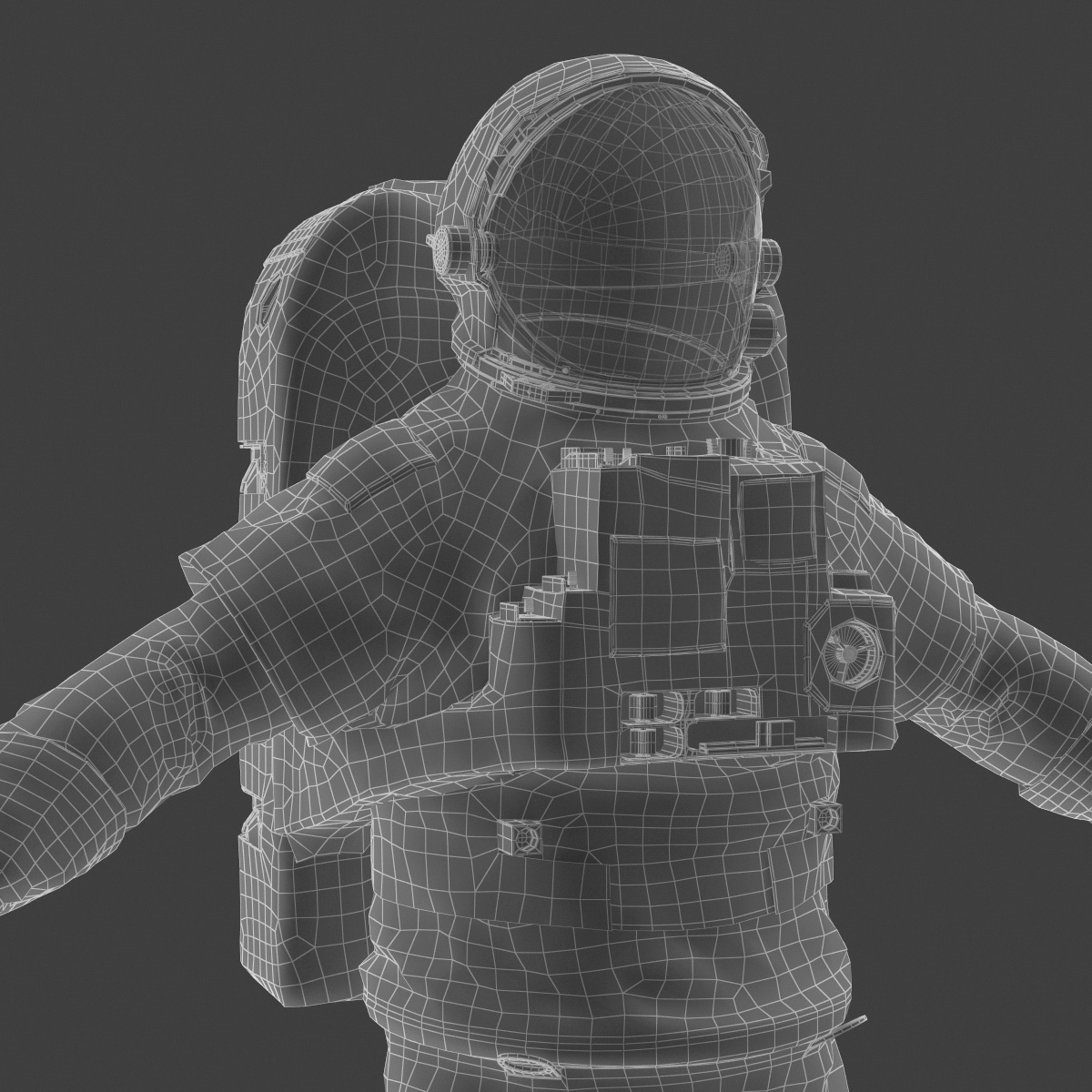 3d nasa space suit extravehicular model