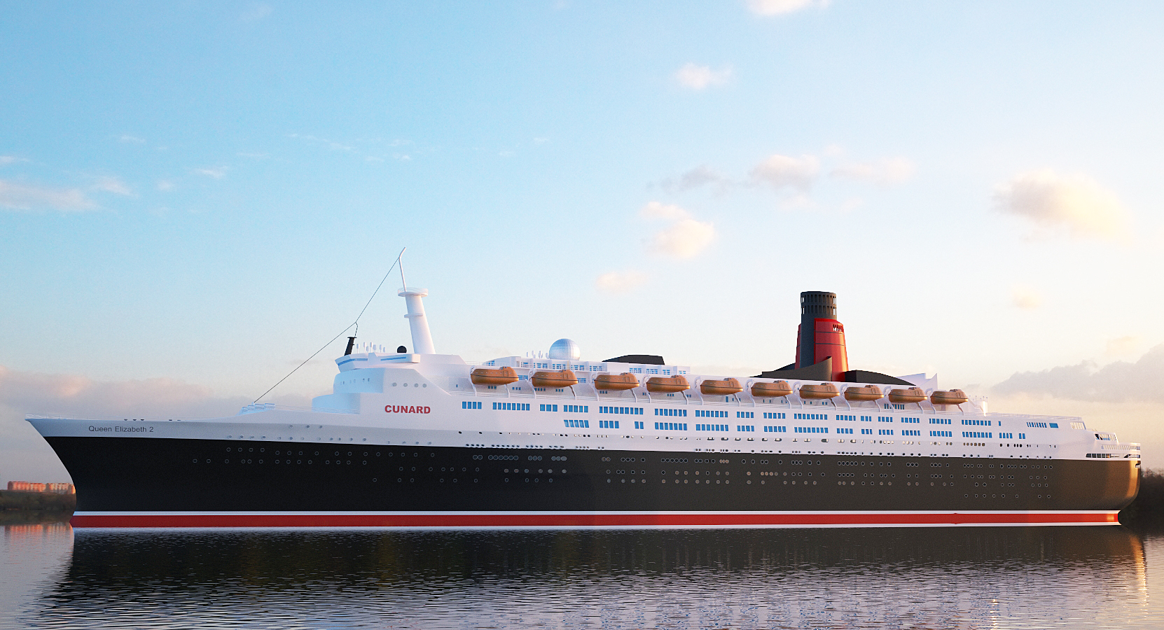 Statek Queen Elizabeth Model 3D - TurboSquid 974017