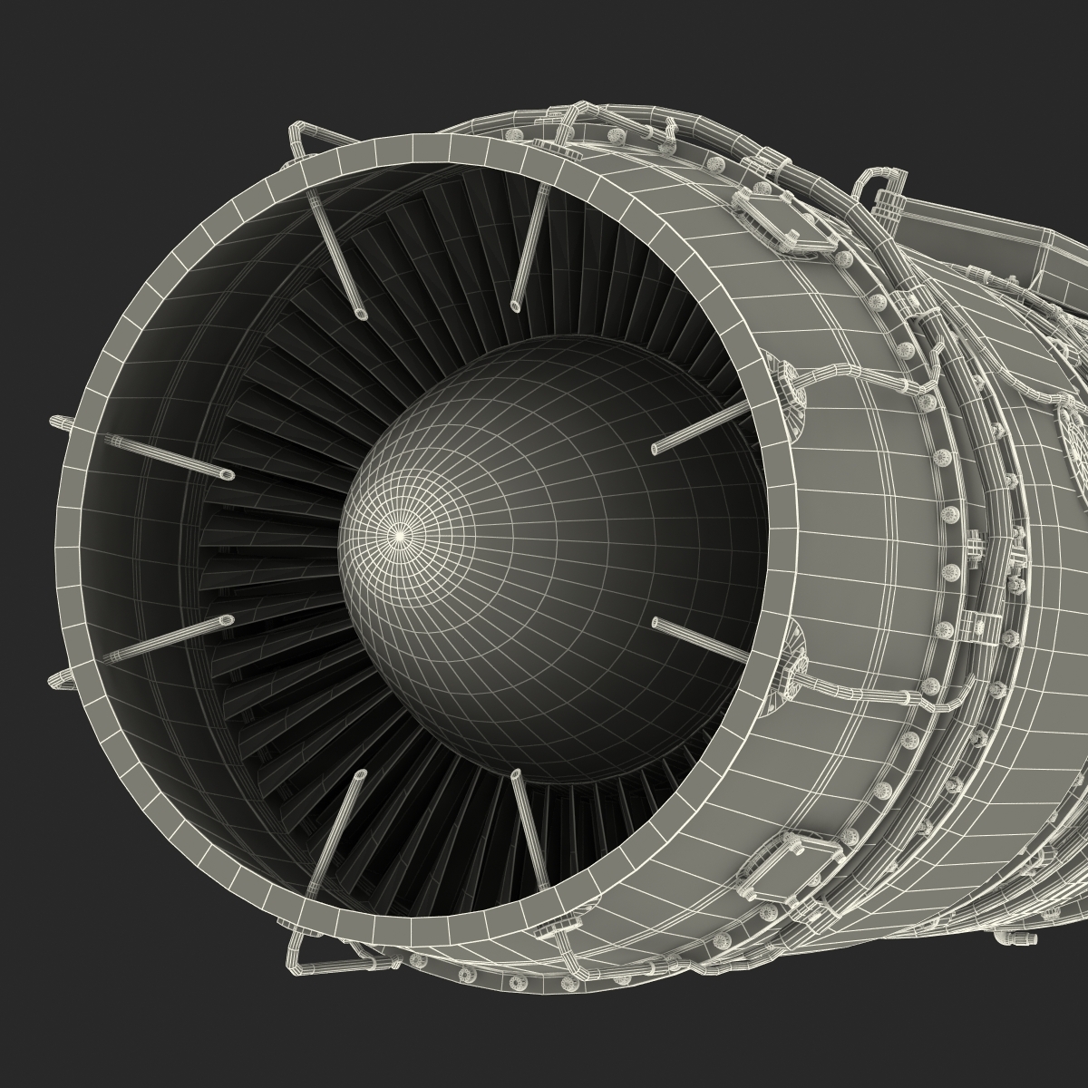 3d turbojet engine model