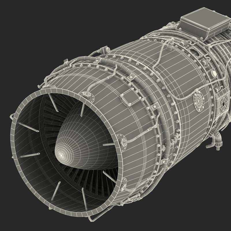 3d turbojet engine model
