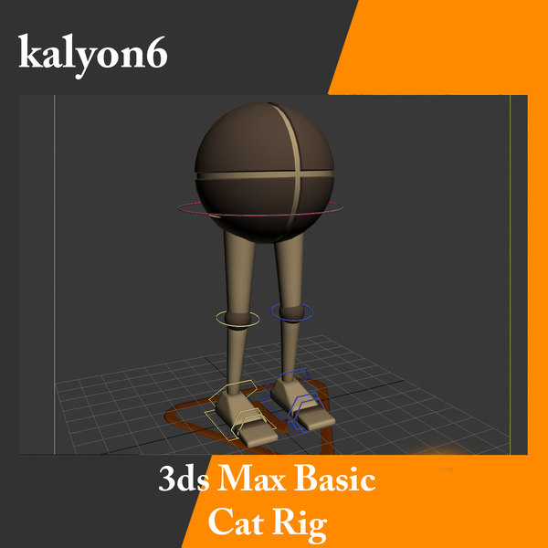 3d model cat rig character