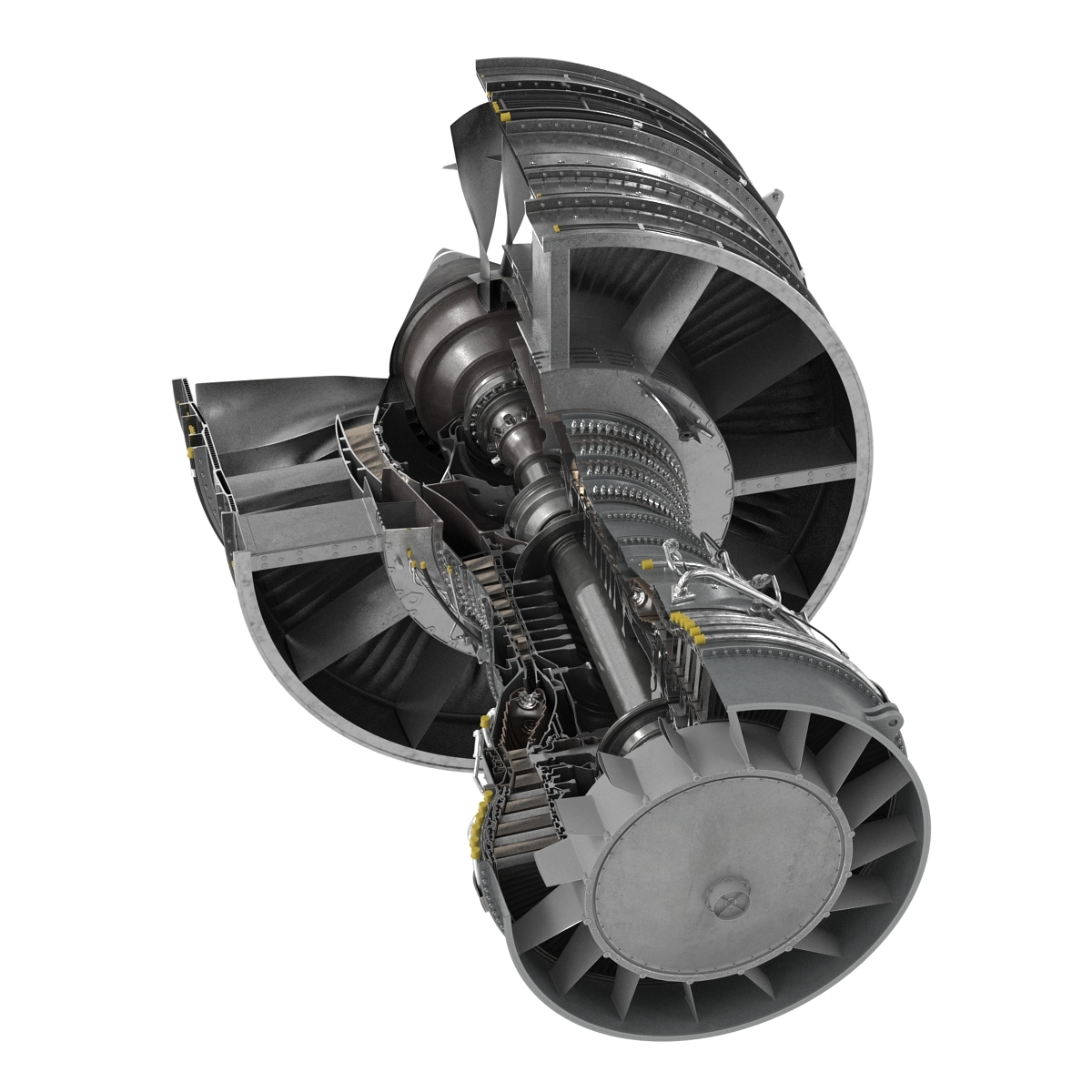turbofan aircraft engine sectioned max