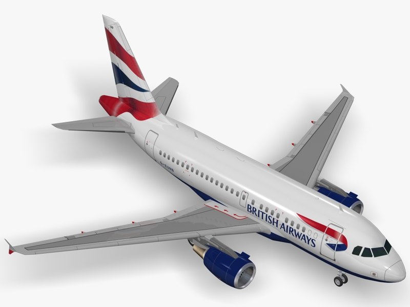airbus a318 british airways 3d model