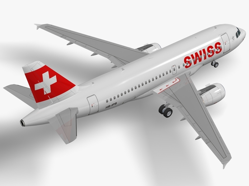 3d airbus swiss international air lines model