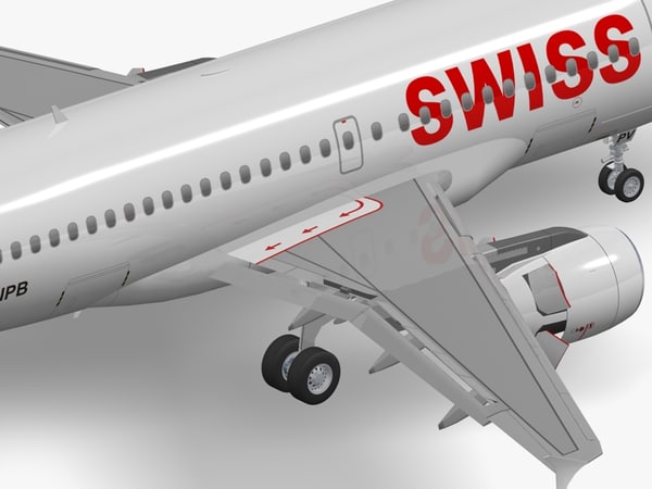 3d airbus swiss international air lines model