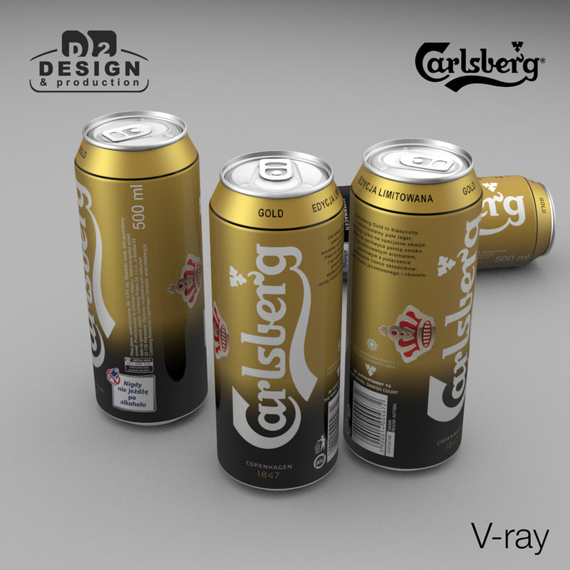 beer carlsberg gold 3d max
