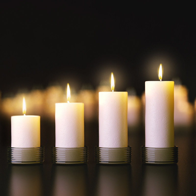 3d candles set model