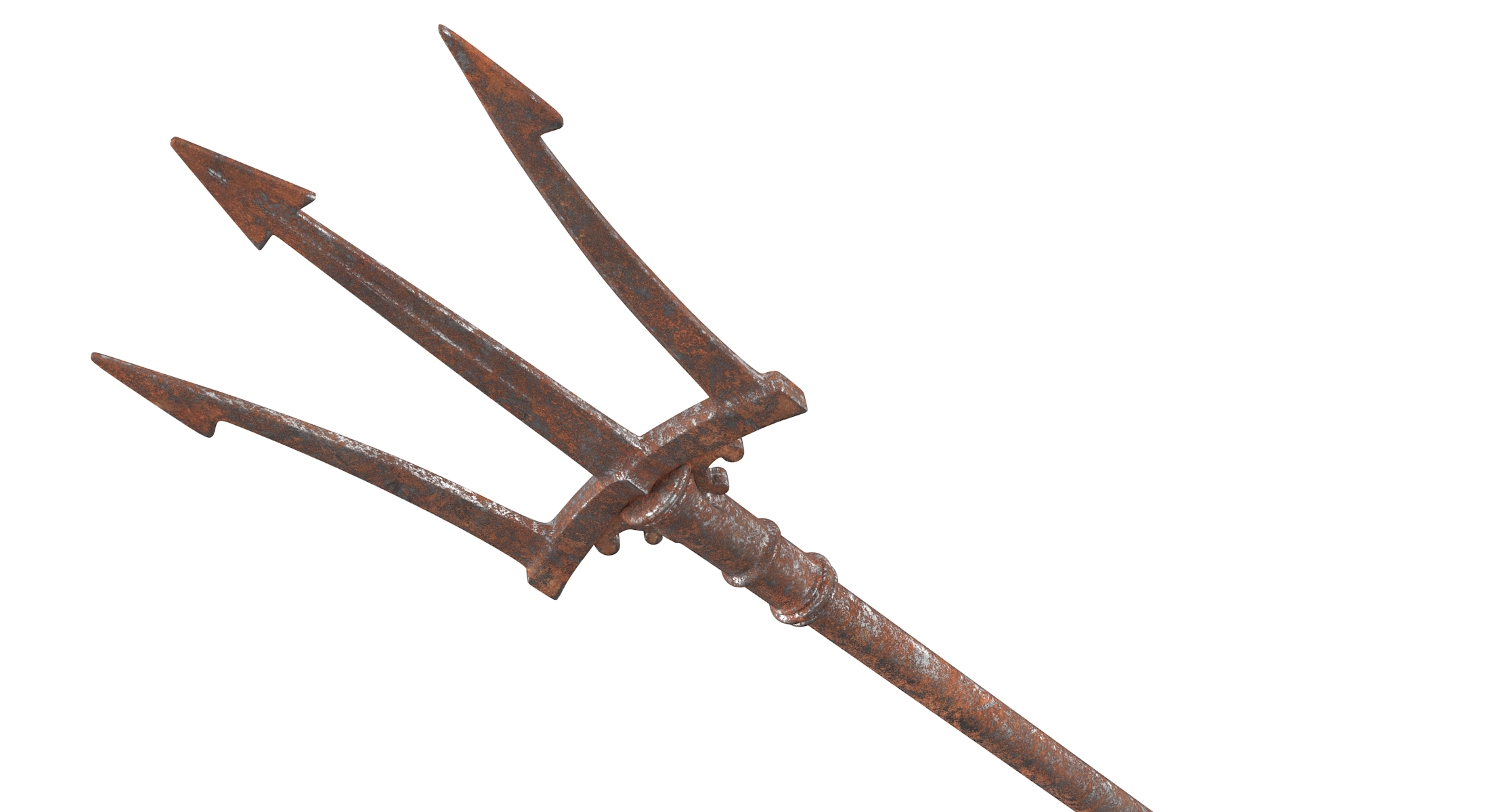 3d aged ruined trident model
