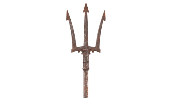 3d aged ruined trident model