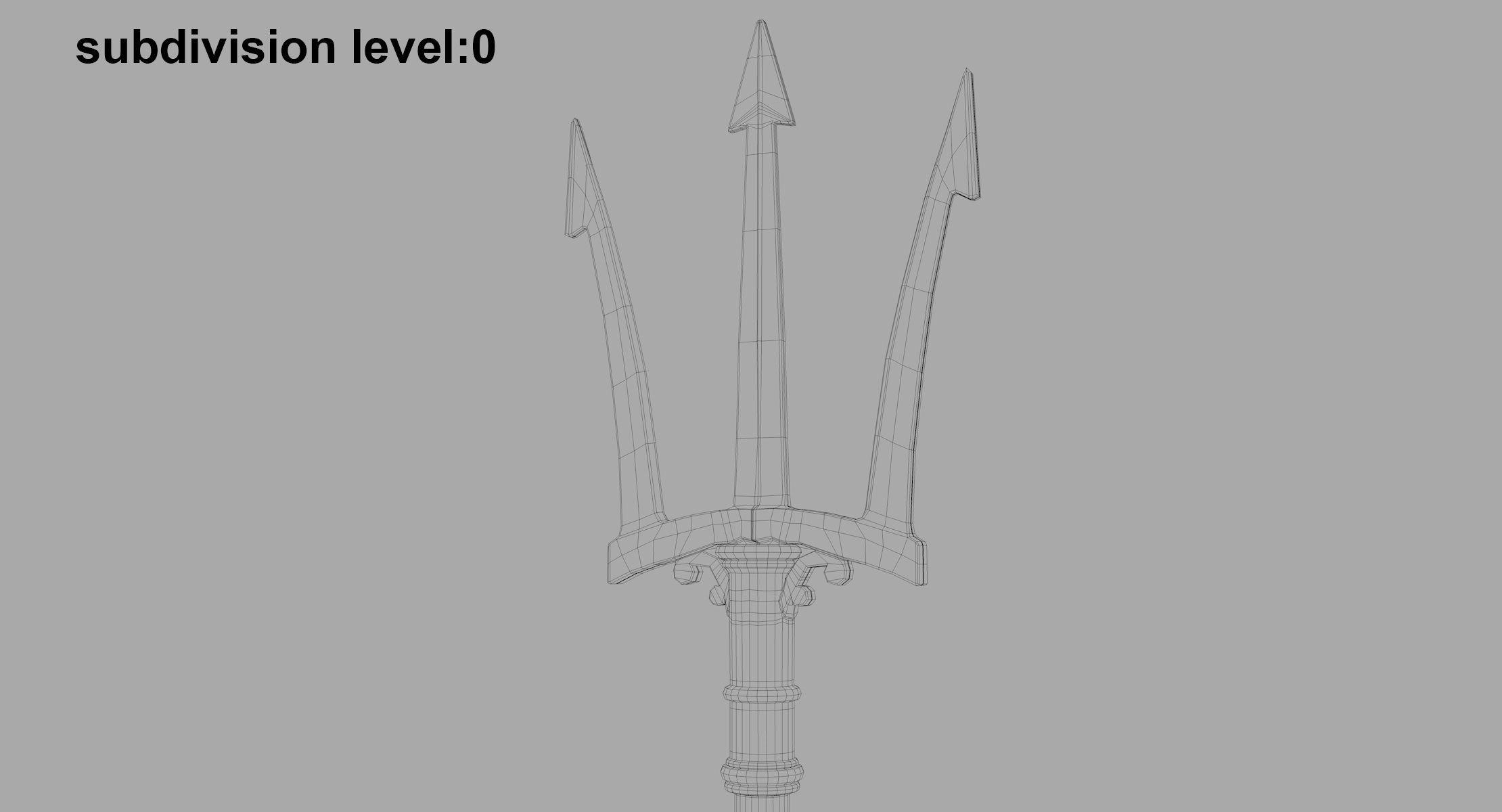 3d aged ruined trident model