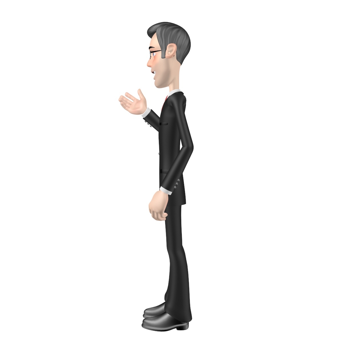 cartoon businessman character rigged 3d model