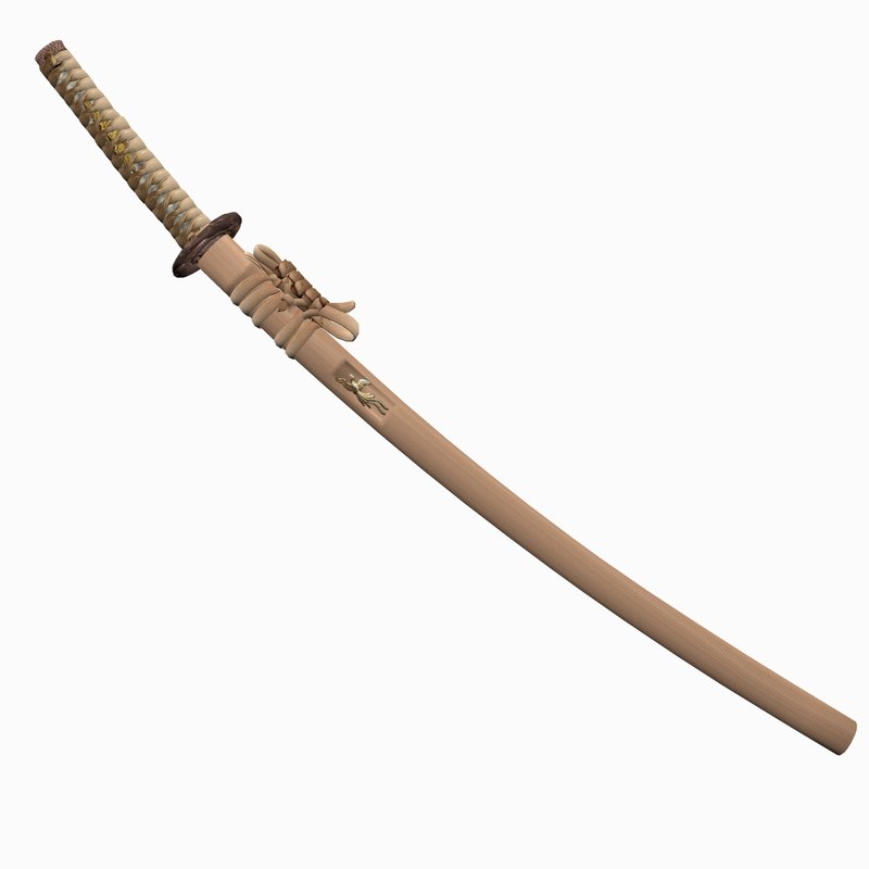3d model historical katana fish