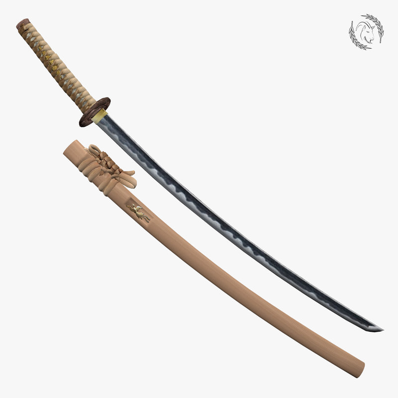3d model historical katana fish