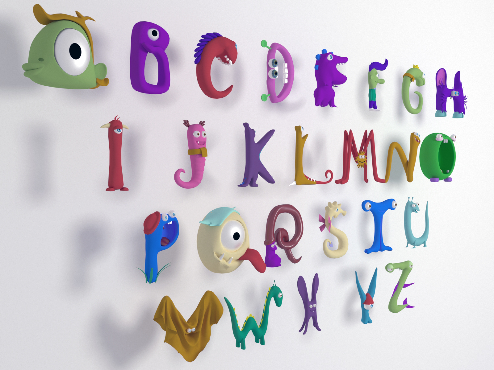 3D cartoon alphabet model | 1143052 | TurboSquid
