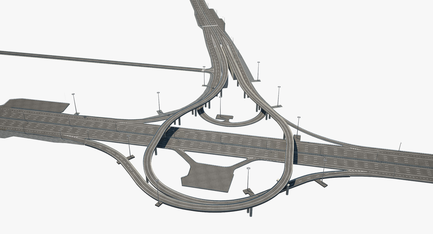 Highway road junction 3D | 1144002 | TurboSquid