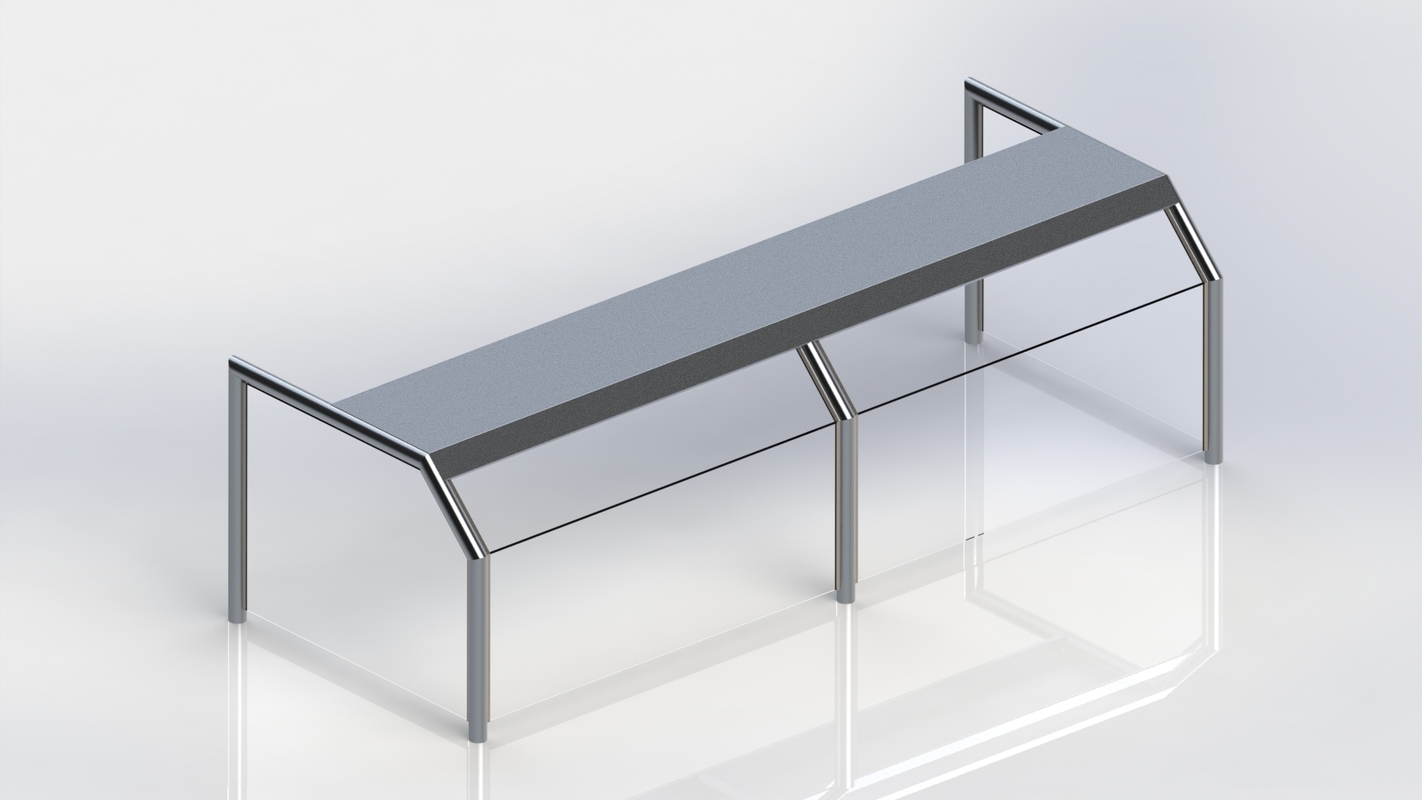 3D stainless steel sneeze guard model | 1144179 | TurboSquid