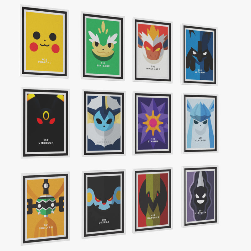 Pokemon poster frame model | 1144318 | TurboSquid