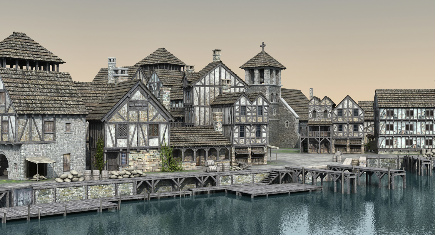 modelo 3d Puerto Medieval 07 - TurboSquid 1144332
