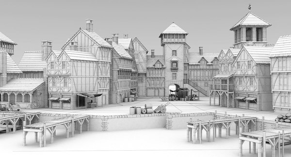 Medieval port 3D | 1144332 | TurboSquid
