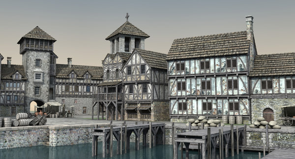 Medieval port 3D | 1144332 | TurboSquid