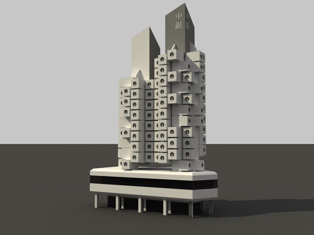 Nakagin capsule tower 3D model | 1144693 | TurboSquid