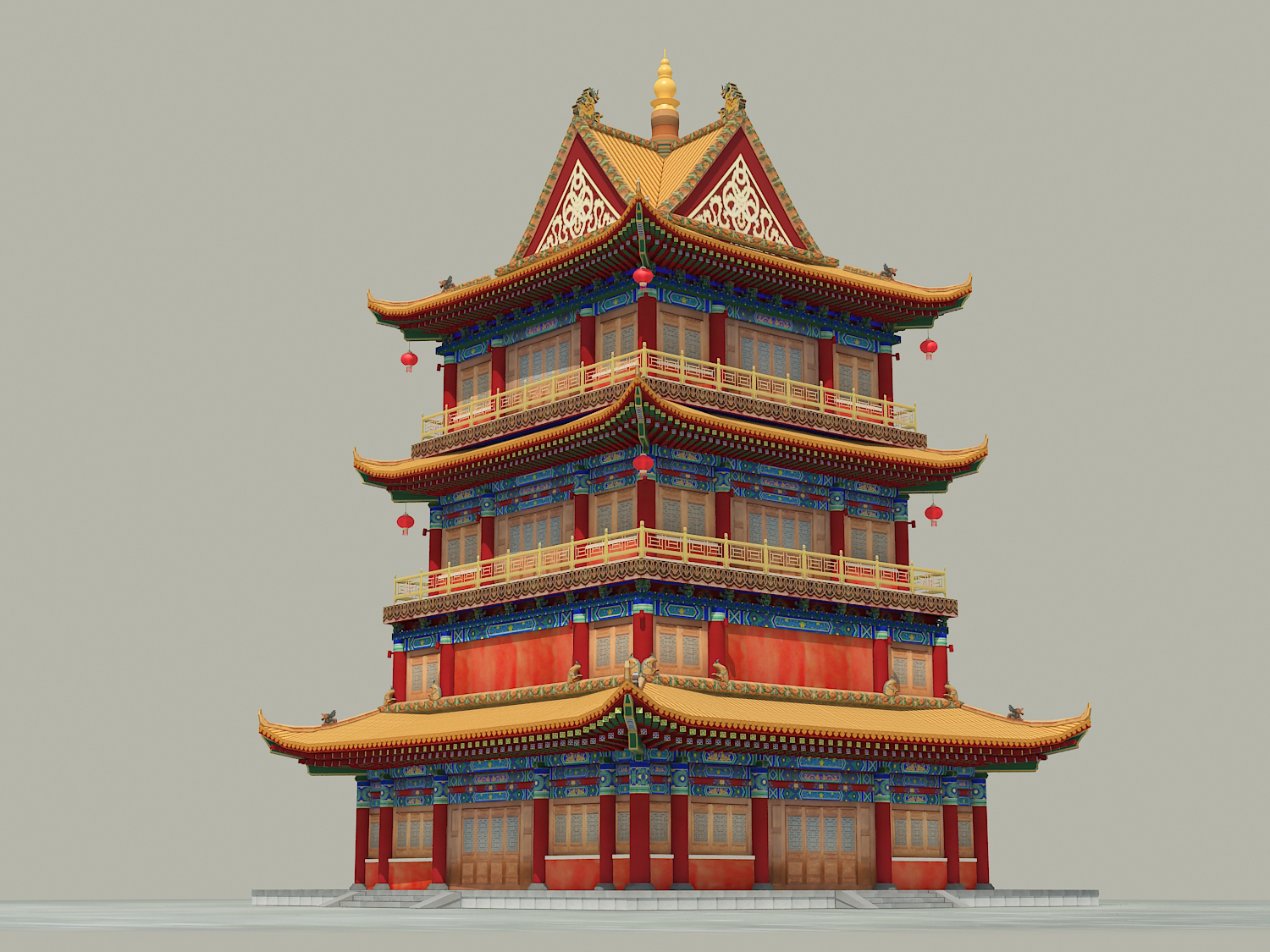 Chinese building 3D model | 1145194 | TurboSquid