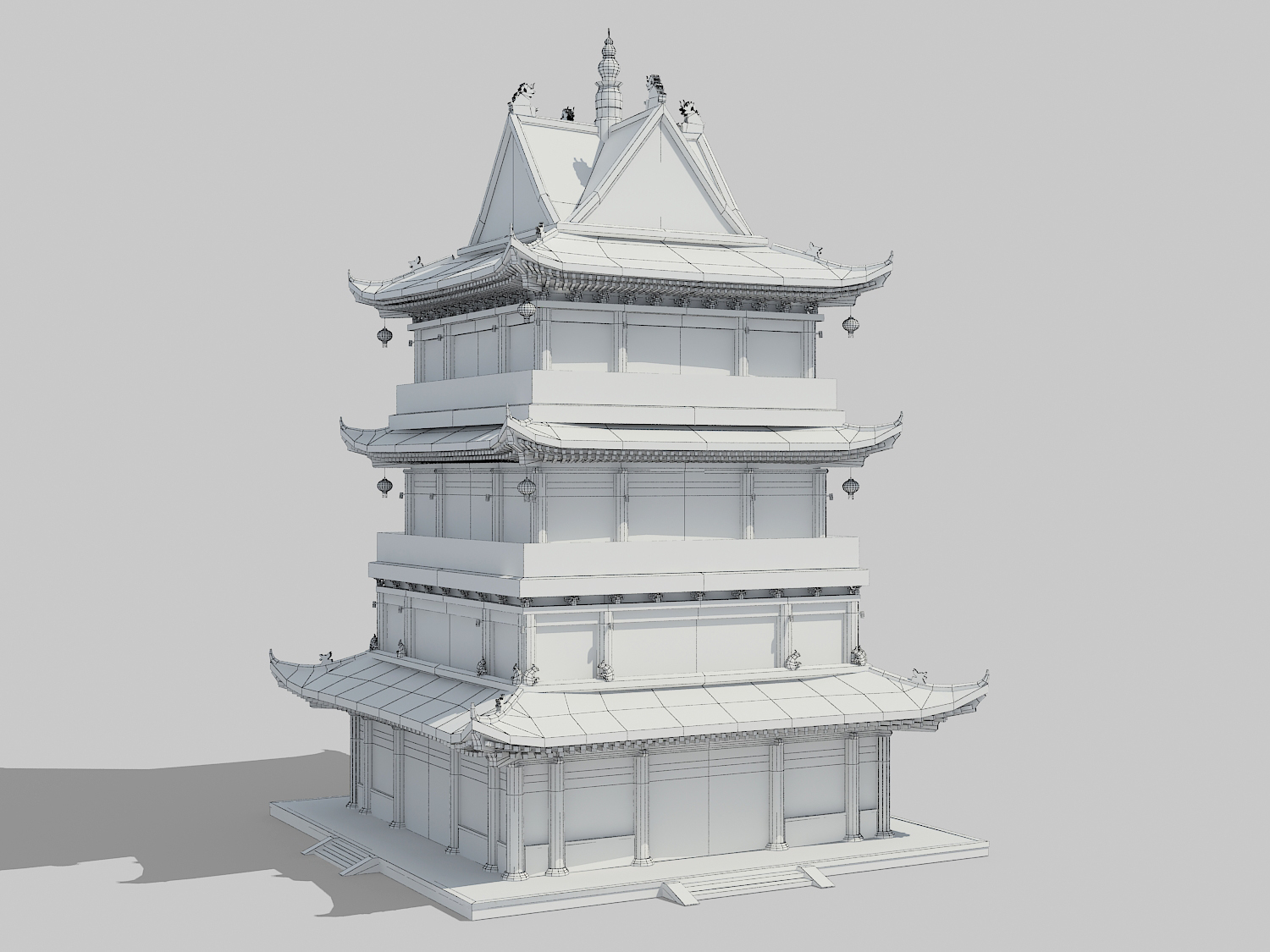 Chinese building 3D model | 1145194 | TurboSquid