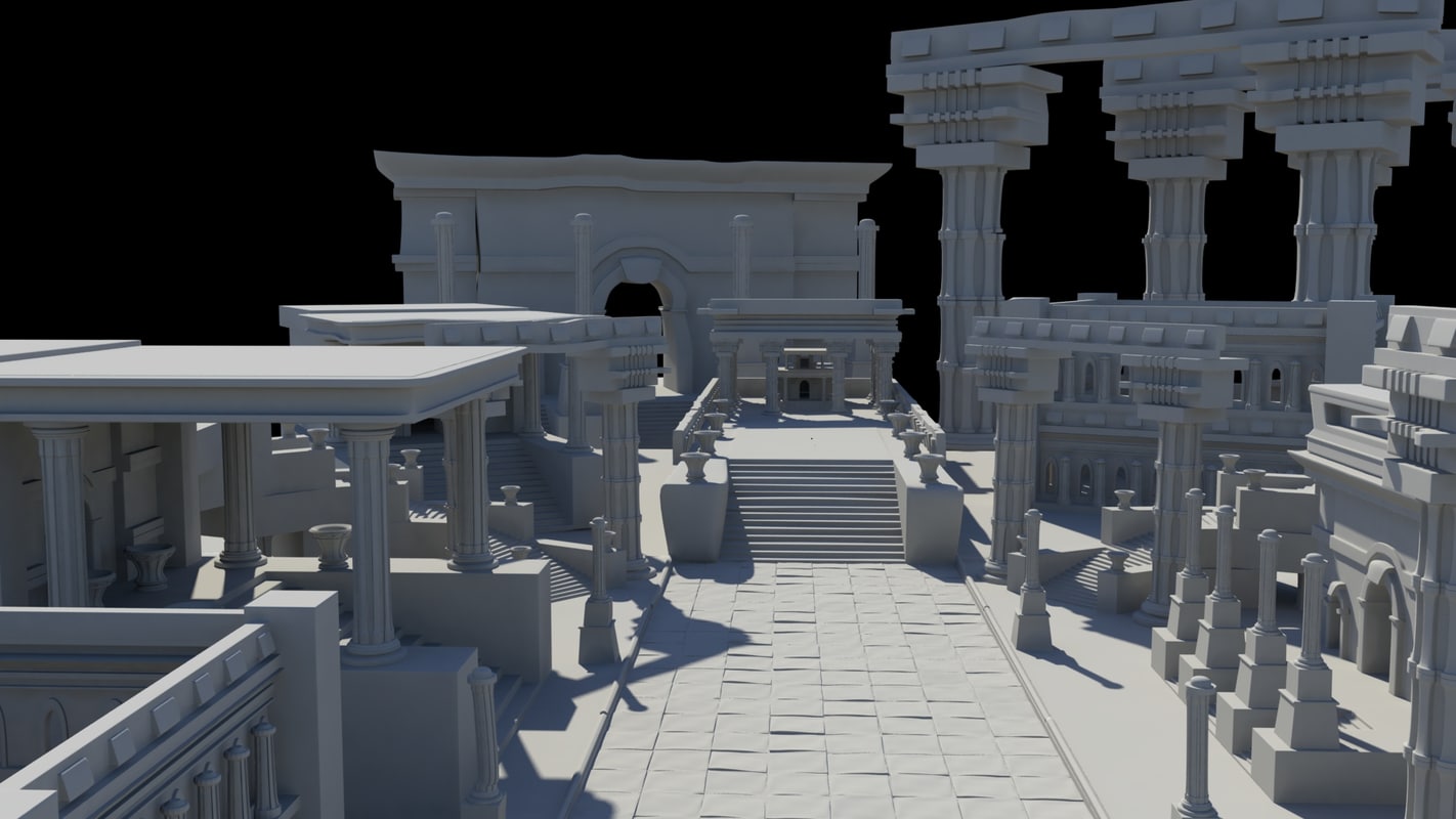Ancient roman greek architecture model | 1145199 | TurboSquid