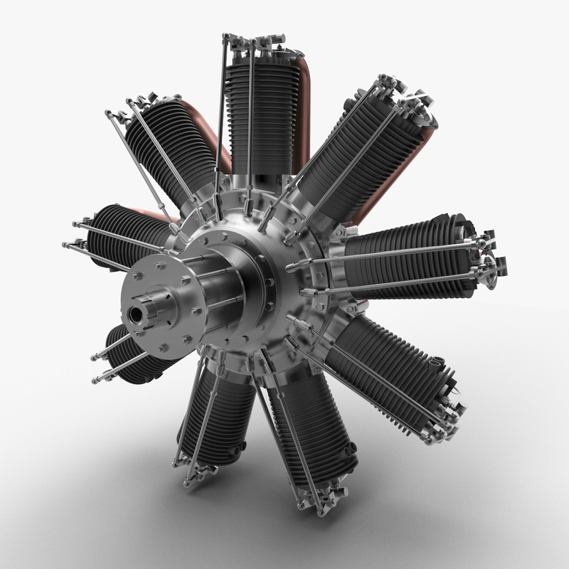 Clerget 9B 로터리 엔진 3D 모델 - TurboSquid 1145948
