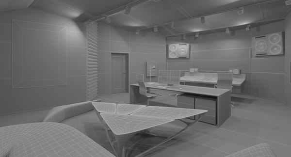 modelo 3d Estudio de grabación equipado - TurboSquid 1146371