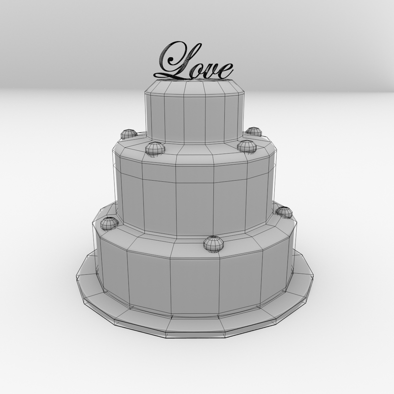 3D wedding cake model | 1146697 | TurboSquid