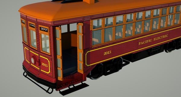 Pacific electric streetcar 2015 3D model | 1147676 | TurboSquid