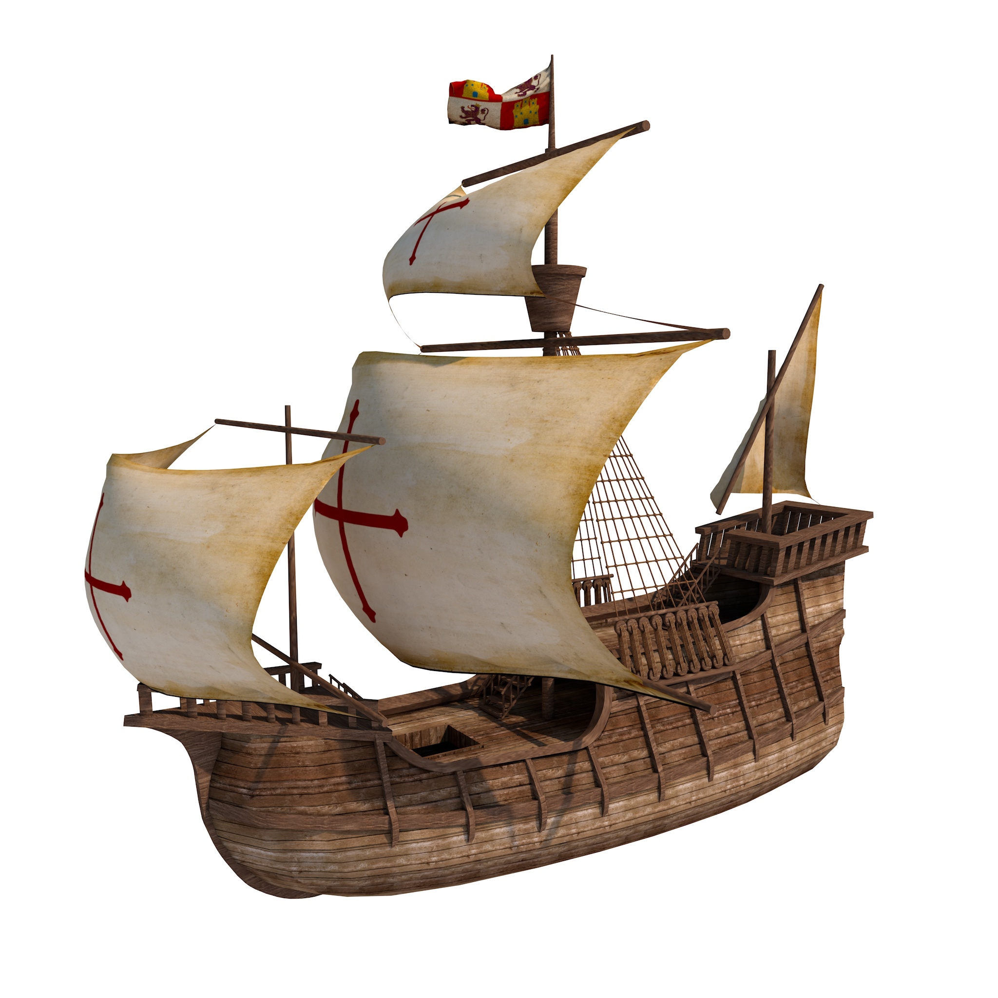 Spanish medieval boat 3D model | 1148117 | TurboSquid