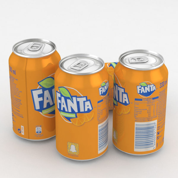 fanta orange bottle tin 3d model