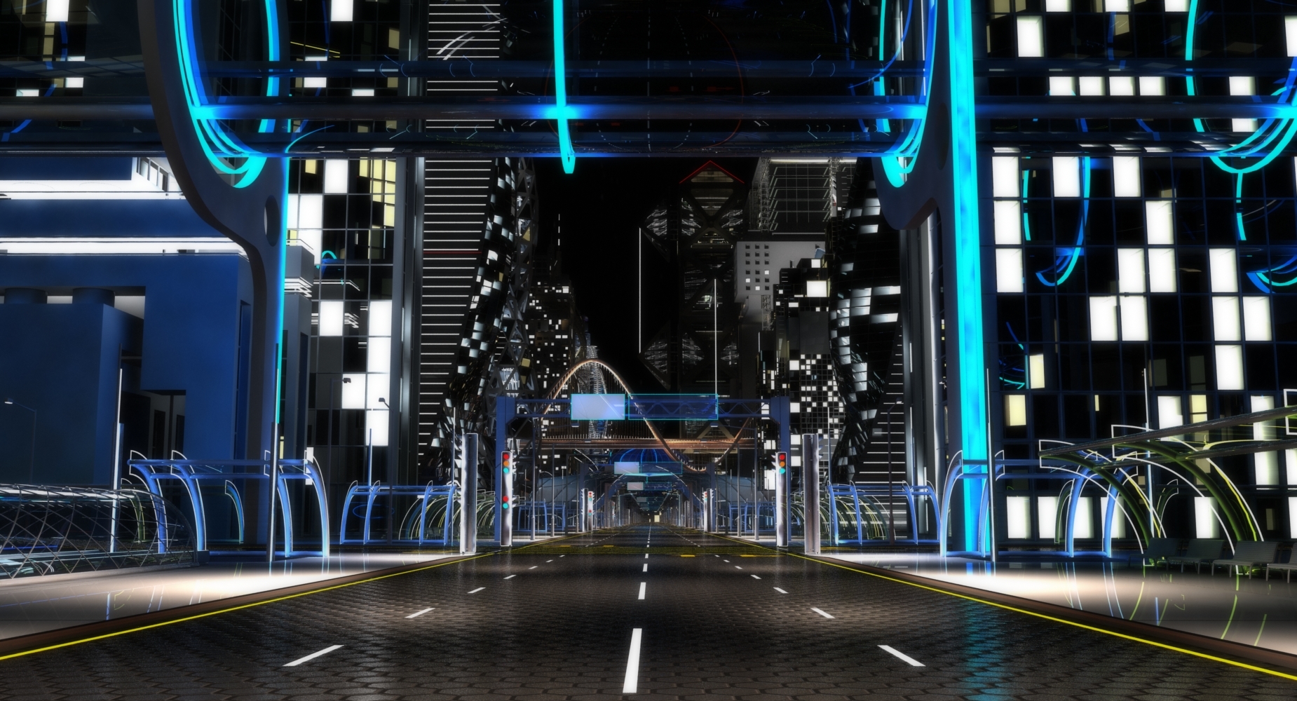 3D night future street city | 1148161 | TurboSquid