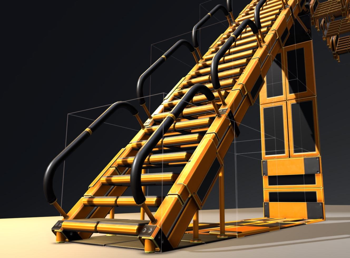 3D sci-fi ladders stairs floor model | 1148296 | TurboSquid