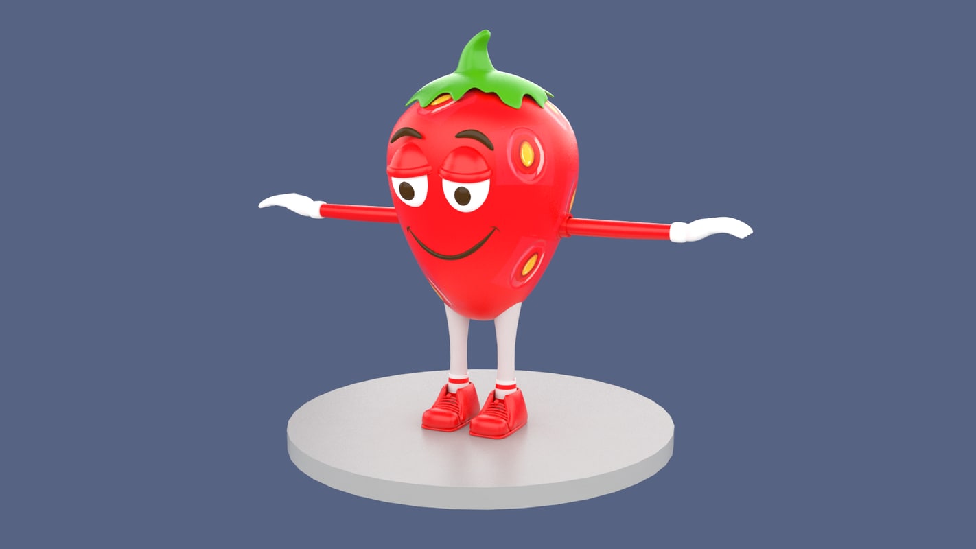 Strawberry guy mascot 3D model | 1148749 | TurboSquid