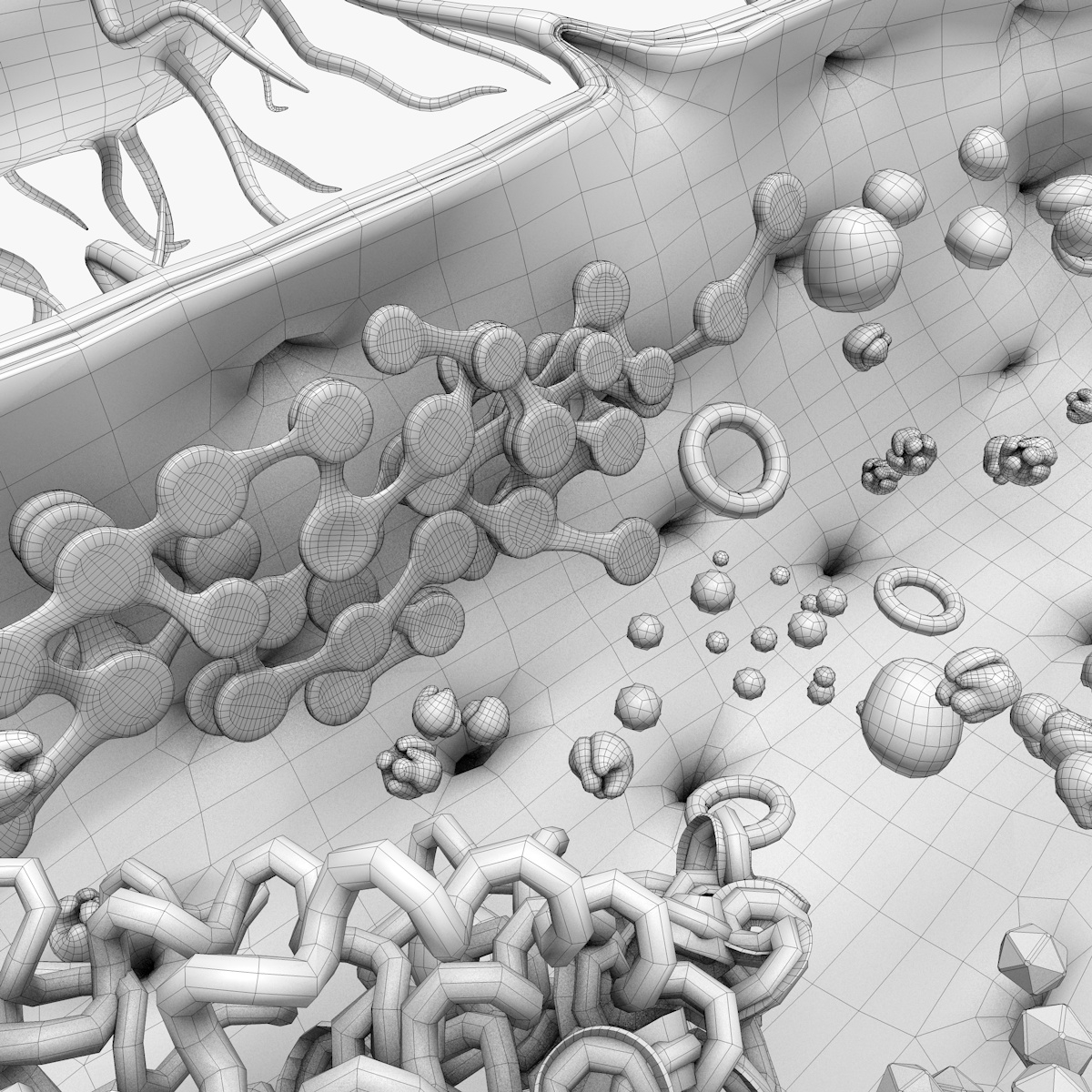 Prokaryotic cell ribosomes model | 1149003 | TurboSquid