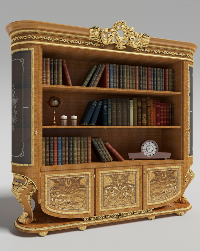 Classic bookcase model - TurboSquid 1149131