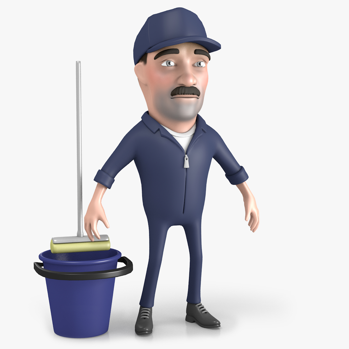 Cartoon janitor model - TurboSquid 1149307