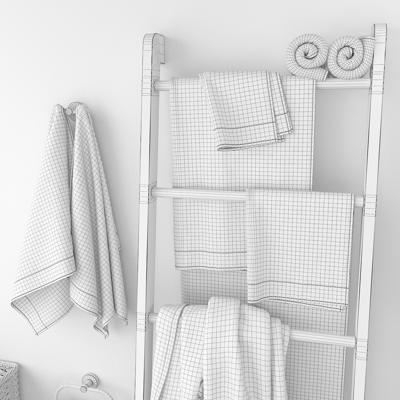 3D bath bathroom towel model - TurboSquid 1150093