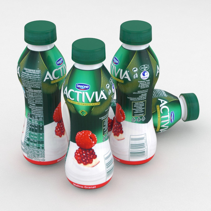 3D dairy bottle danone activia - TurboSquid 1150345