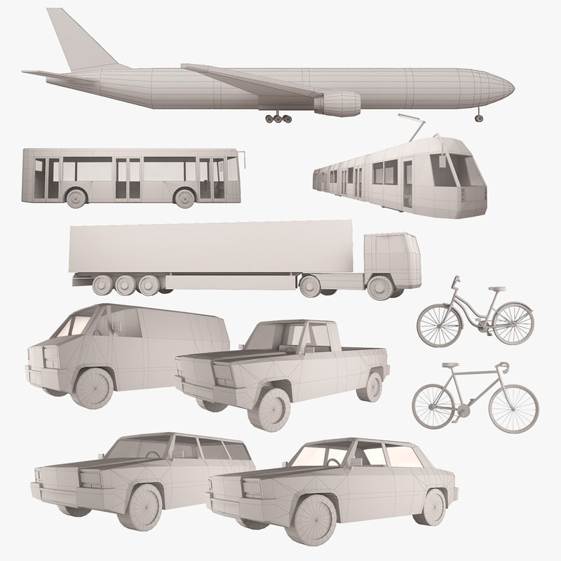 Simple transportation set simply 3D model - TurboSquid 1150446