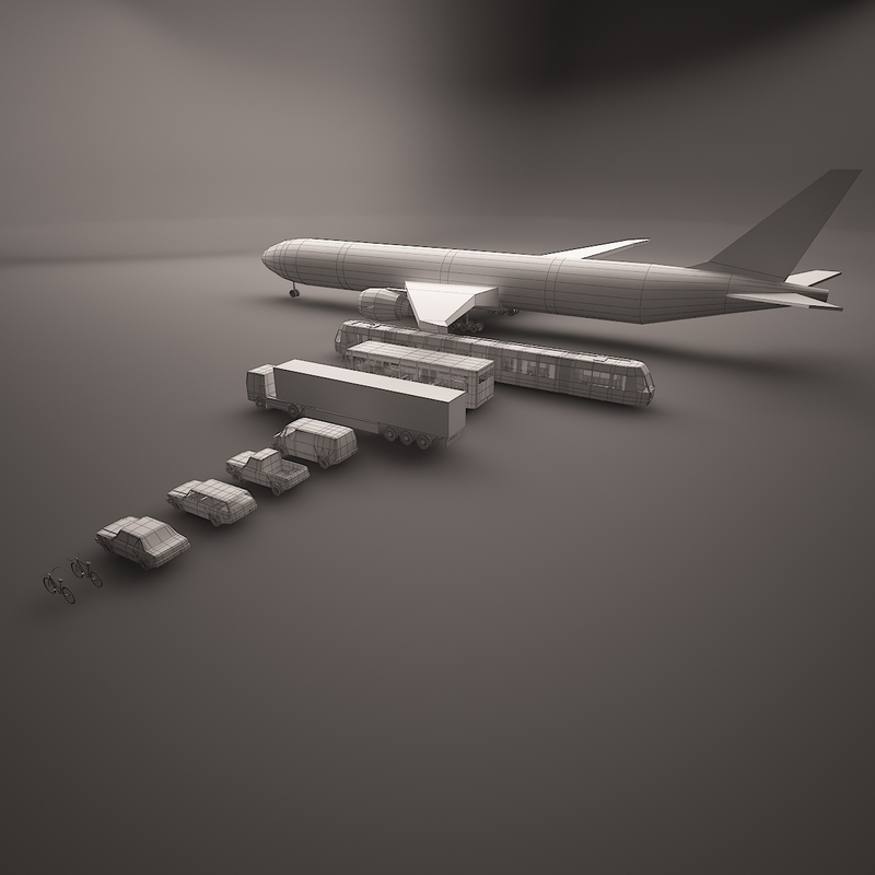 Simple transportation set simply 3D model - TurboSquid 1150446