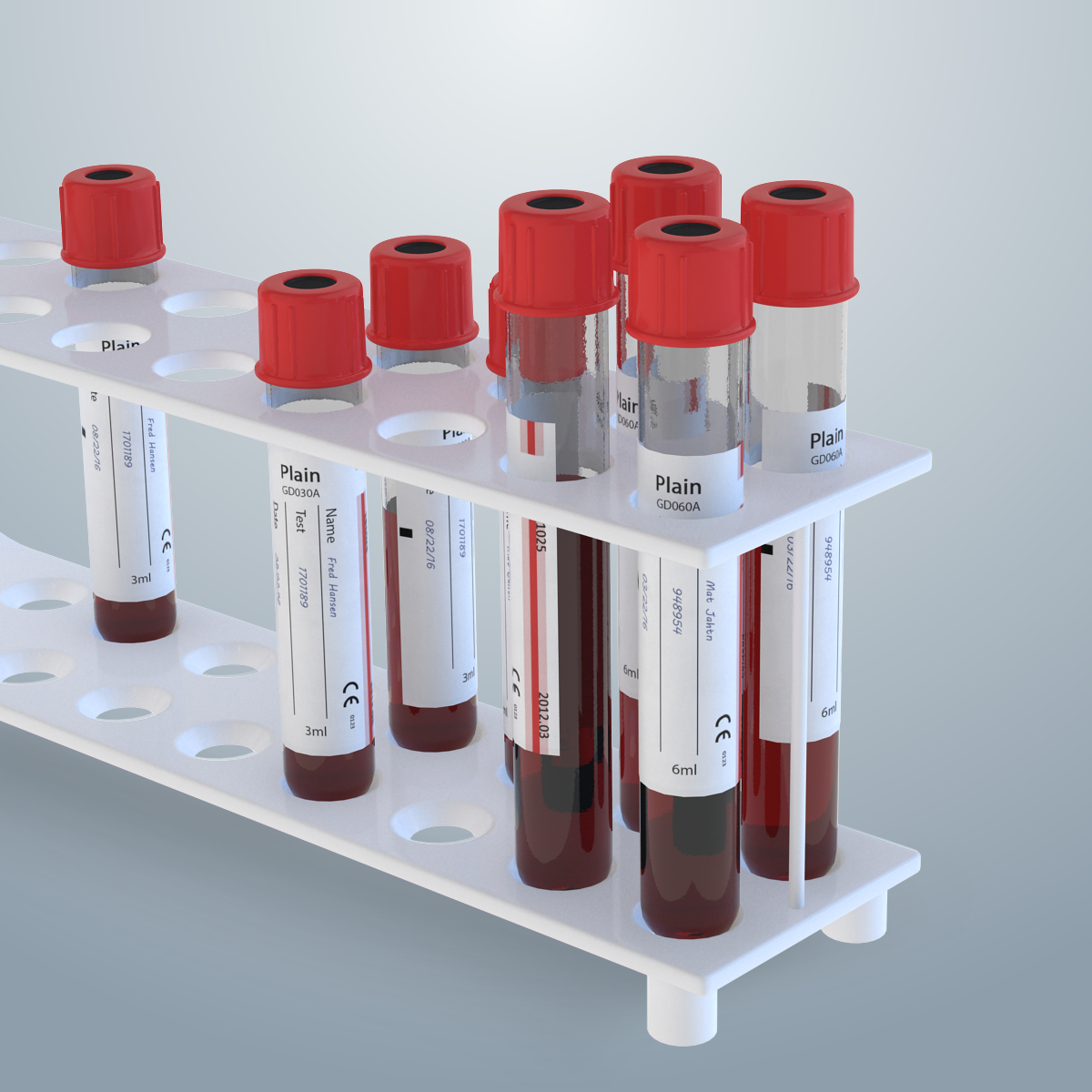 3D lab sample tubes model - TurboSquid 1150696