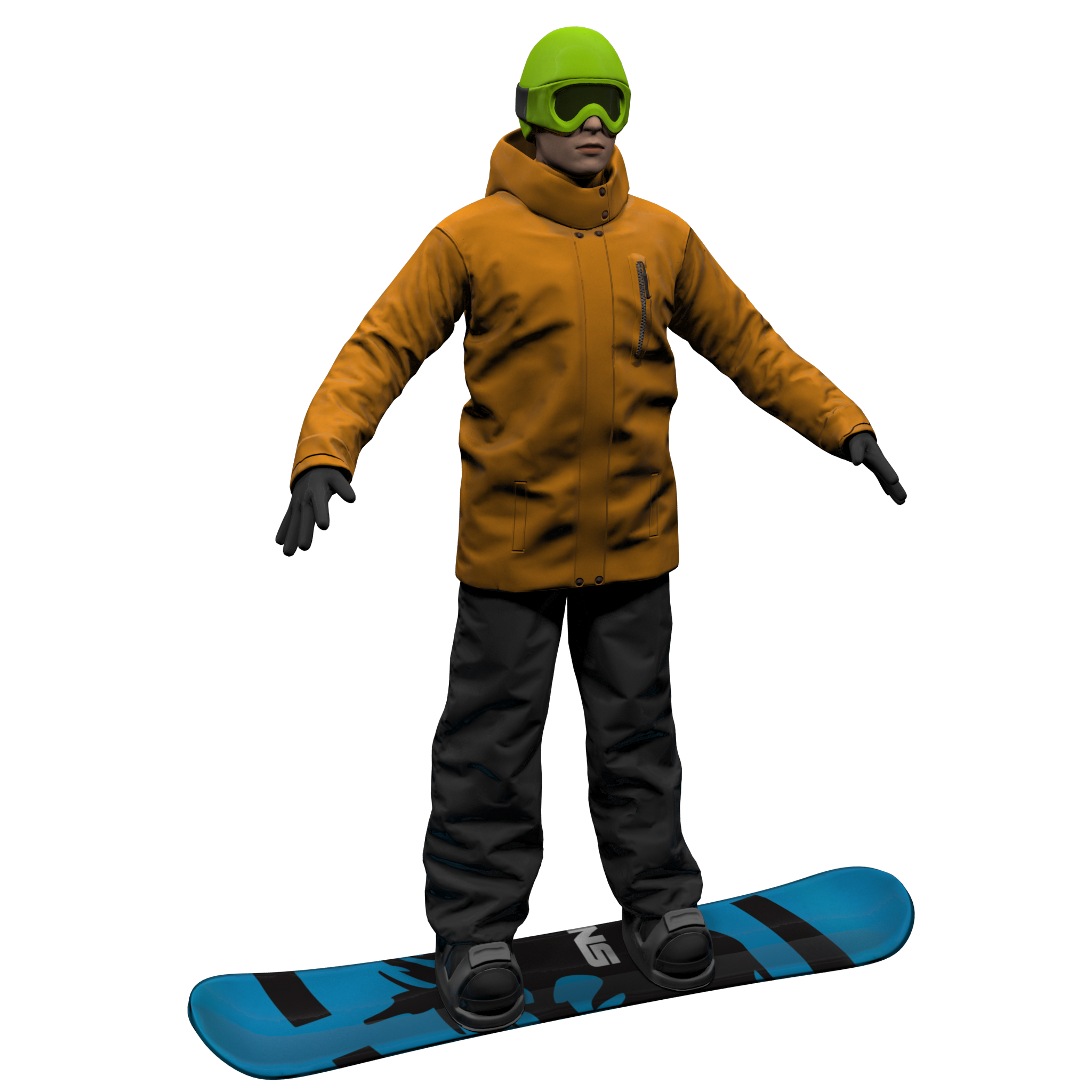 Snowboarder snow board 3D model - TurboSquid 1151191