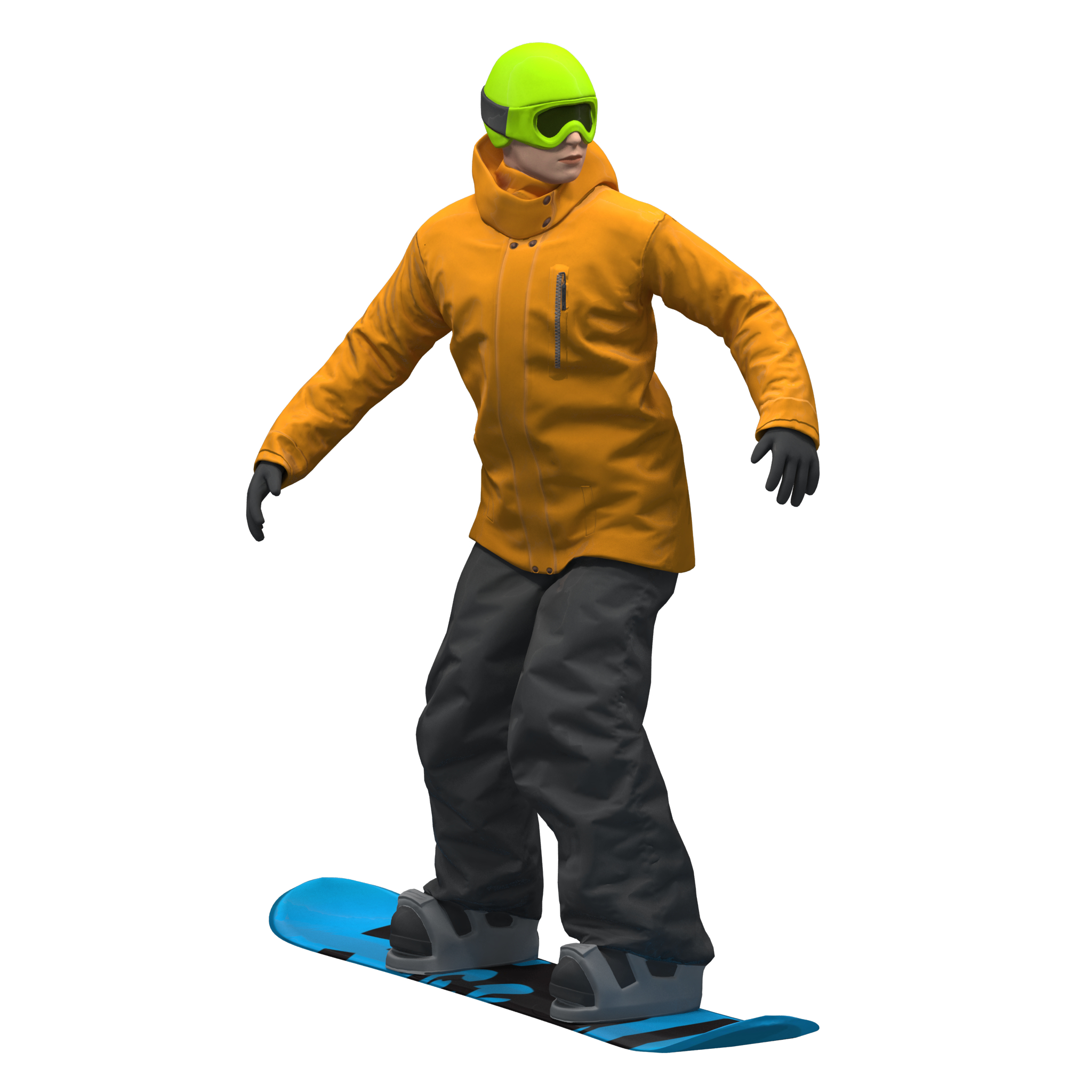 Snowboarder snow board 3D model - TurboSquid 1151191